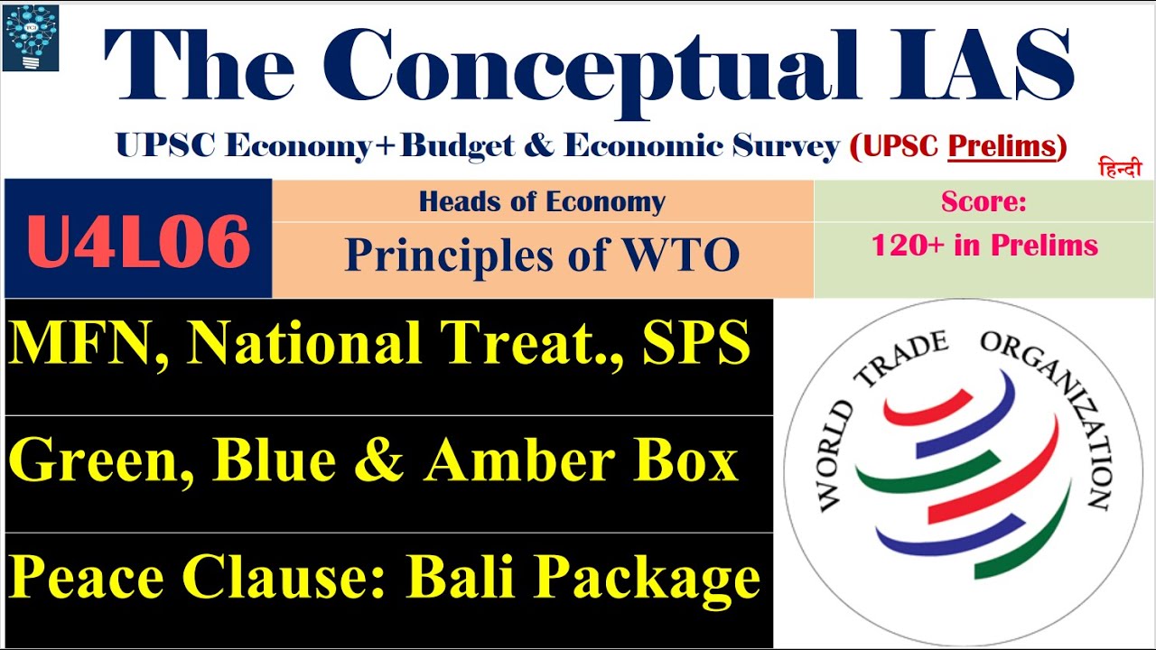 U4L06: MFN, Green Box, Blue Box, Amber Box, SPS Agreement, Peace Clause ...