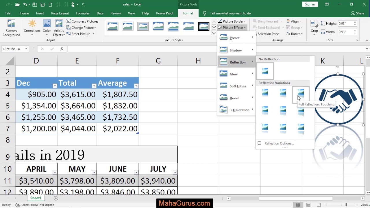 How To Picture Reflection In Excel Reflection In Excel Tutorial In How To Picture Reflection In Excel Reflection In Excel Tutorial In