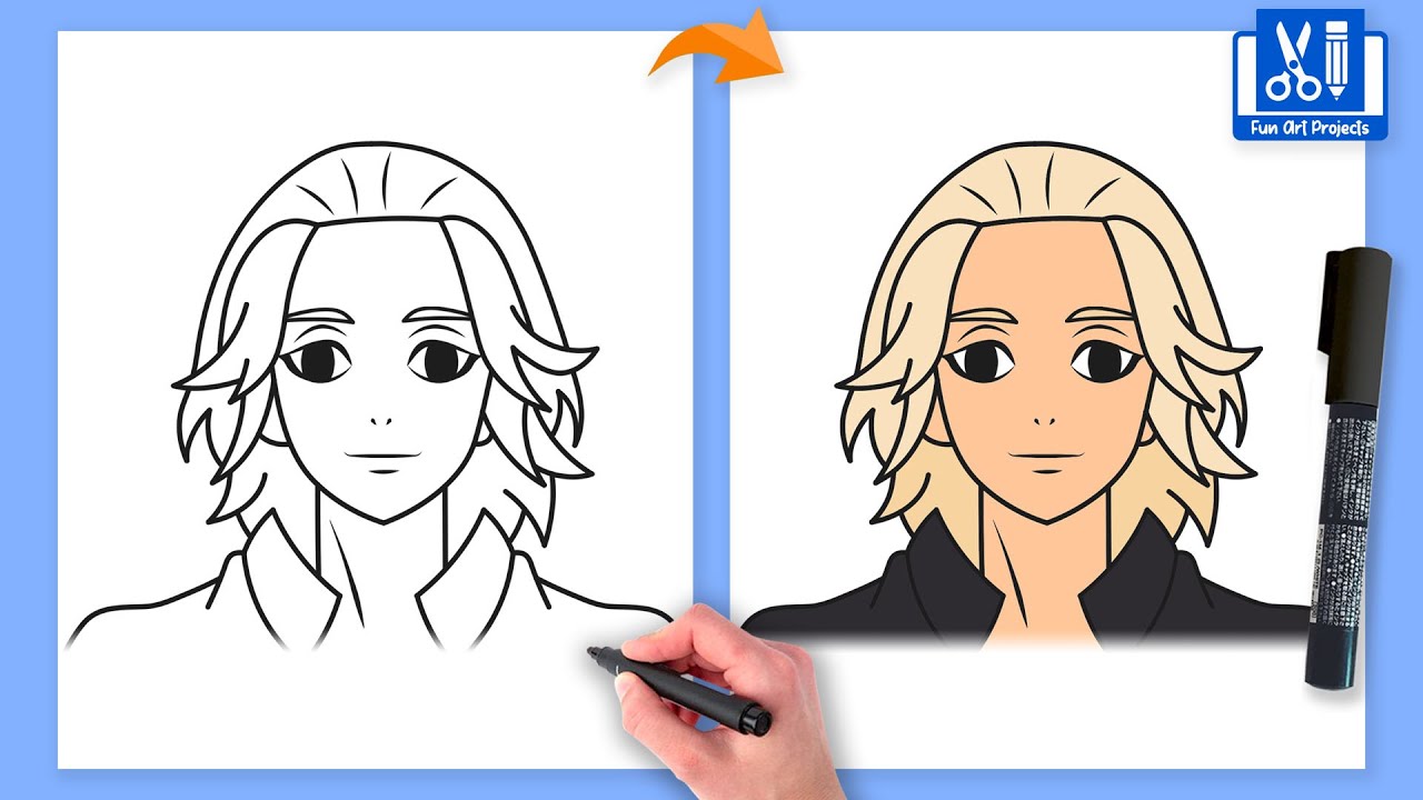 How To Draw Manjiro Sano (Mikey) Tokyo Revengers | Anime Drawing Easy ...