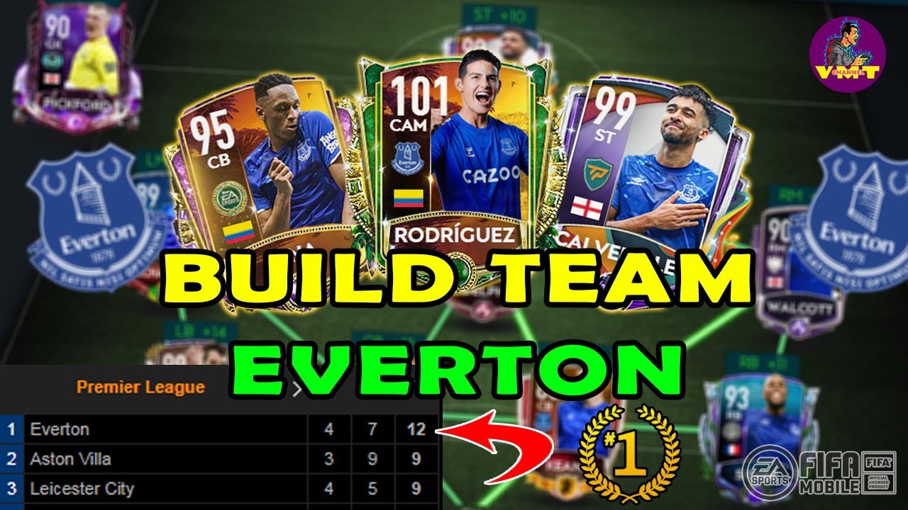 FIFA MOBILE | BUILD TEAM CLB EVERTON - CÓ JAMES RODRíGUEZ - YouTube