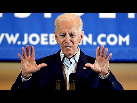 Gaffe master Joe Biden makes akward hand movements. Dementia Joe ...