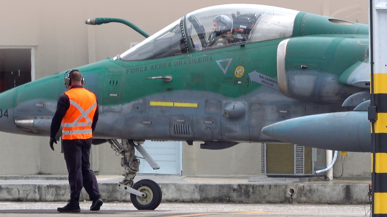 Brazilian Air Force AMX Fighter Jets Prepare for Takeoff - YouTube