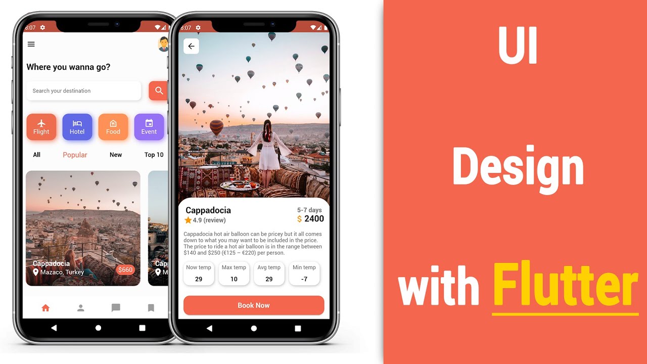Flutter Ui & Ux | Mobile Design - Travel App - YouTube
