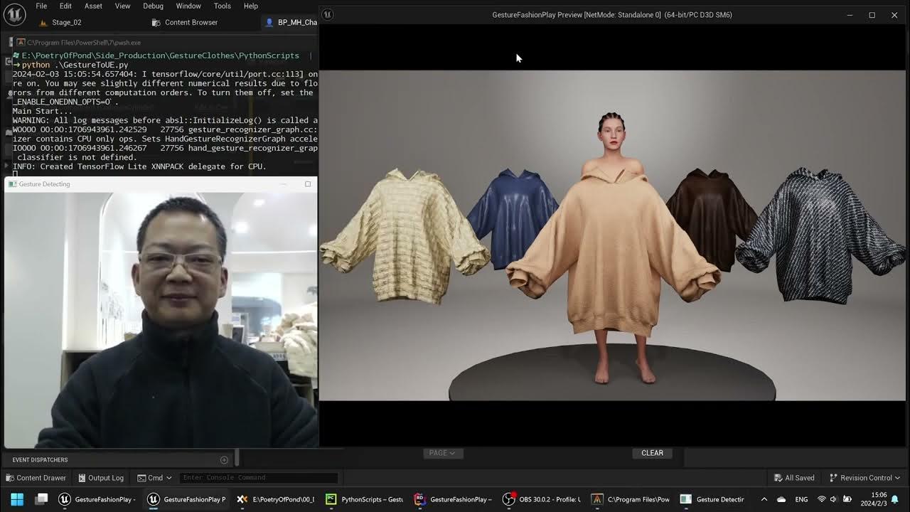 Gesture Control Unreal Engine Cloth Simulation - YouTube