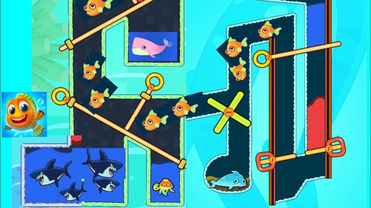 save the goldfish game pull the pin level 10 max level mobile game🐠🐋🐟 ...