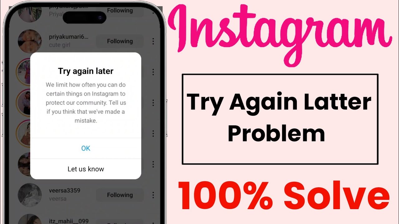Instagram try again later problem | try again later instagram problem ...