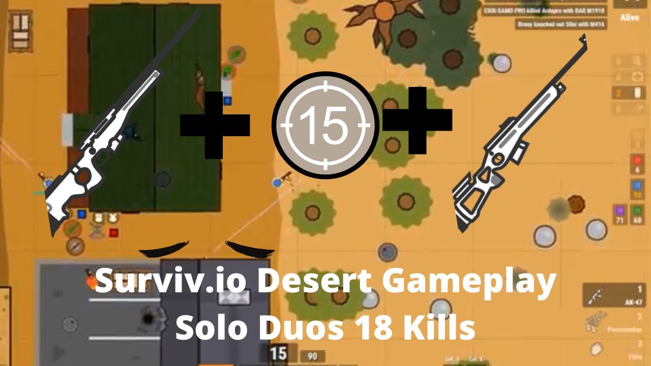 Surviv.io Solo Duo Desert Mode 18 Kill Game play with Overpowered Combo ...