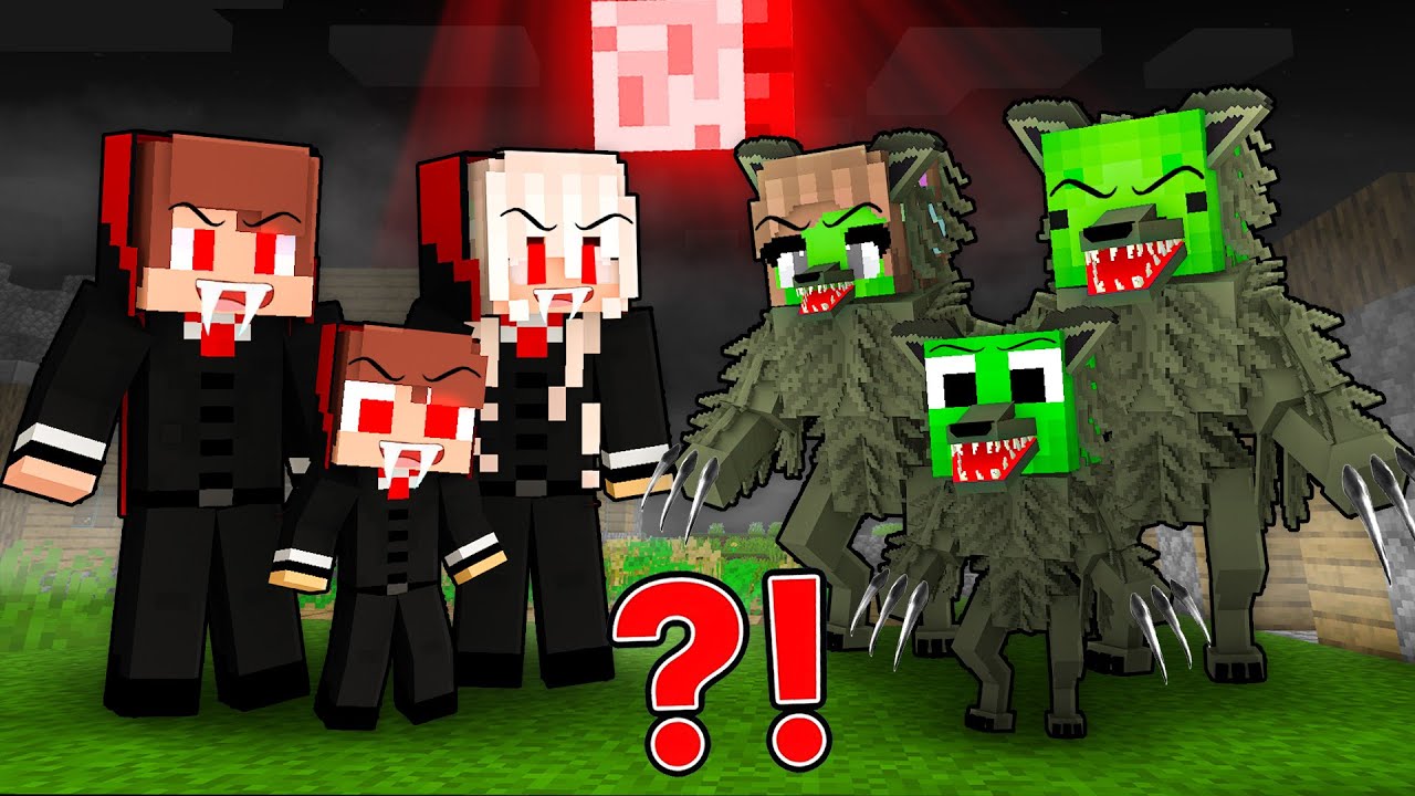 JJ VAMPIRE Family vs Mikey WEREWOLF Family - Maizen Minecraft Animation ...