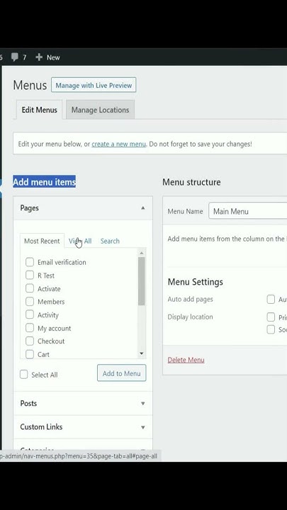 How to create a Navigation Menu in Worpress #navigationmenu #wordpress #wordpresstutorial - YouTube