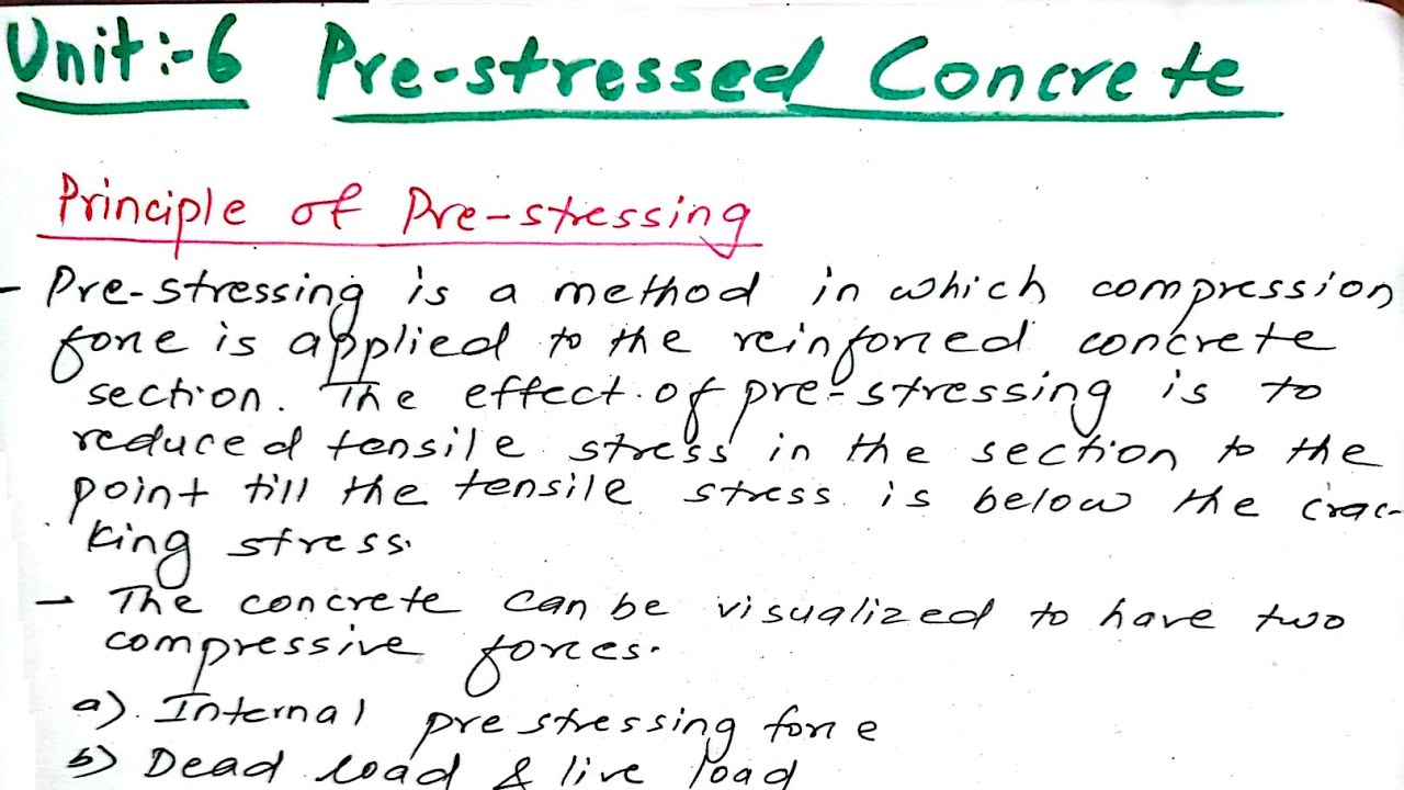 Unit:6 | Prestressed Concrete Structure | Calculation of various stress ...
