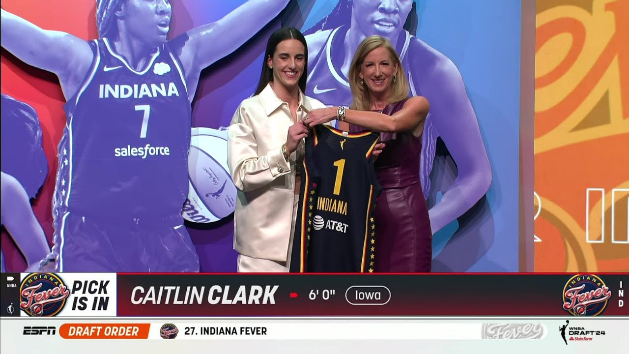 🚨 CAITLIN CLARK #1 PICK AT 2024 WNBA DRAFT BY INDIANA FEVER | Interview ...