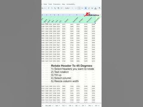 Can you rotate text vertically in Google Sheets? - Excel Tip and Tricks #tips #excel #shorts # ...