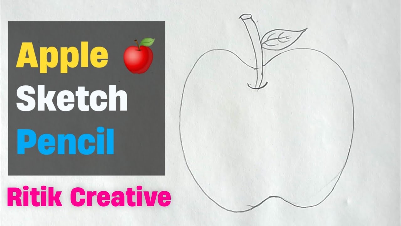 How to Draw an Apple step by step for beginners | Apple Drawing | Fruit ...