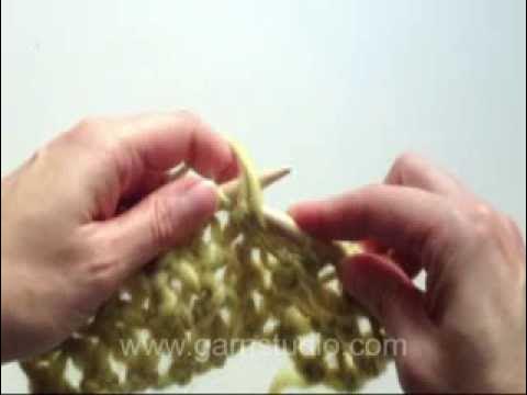 How to knit the simple lace pattern in DROPS 132-26 - YouTube