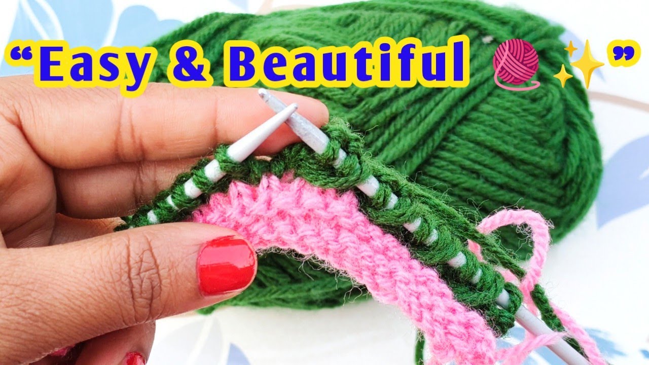 दो रंग स्वेटर डिजाइन | Easy Two Color Knitting Pattern | Beginner ...