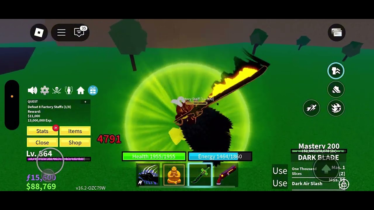 Trying to hit level 900 on blocks fruits part 1 - YouTube