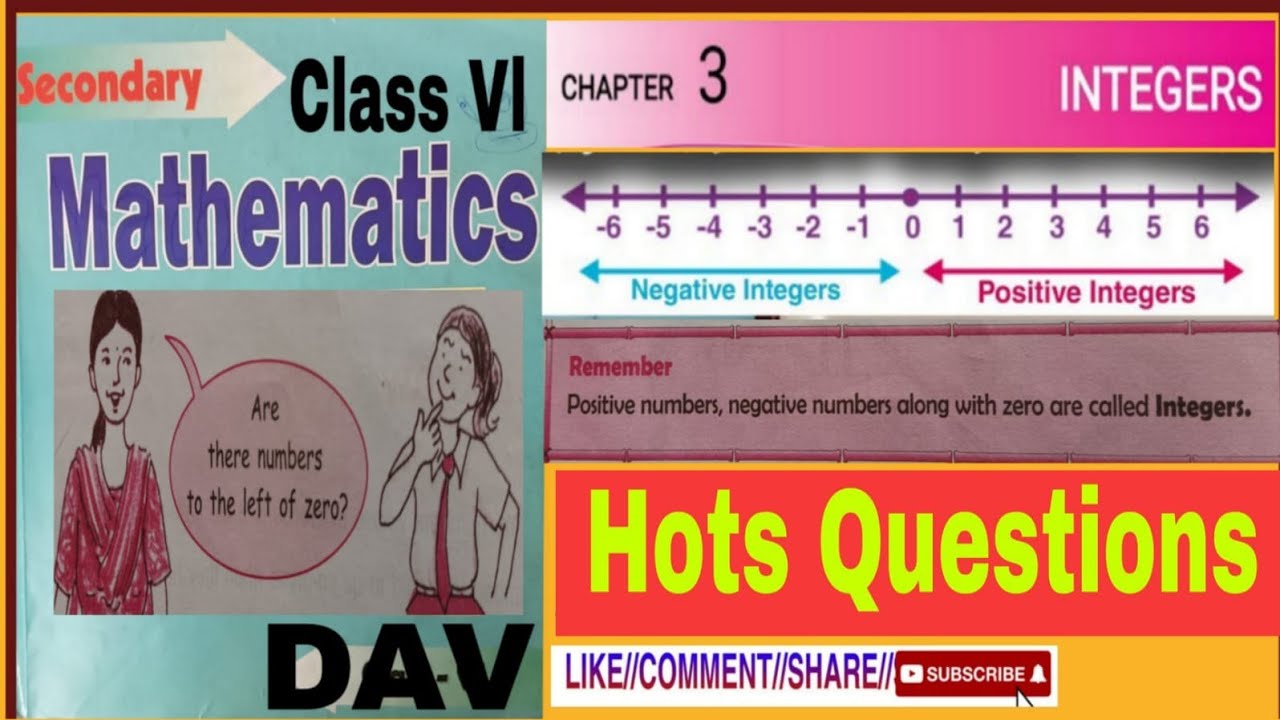 DAV Class 6 maths chapter 3 Hots 🔥🔥 Questions Solution. - YouTube