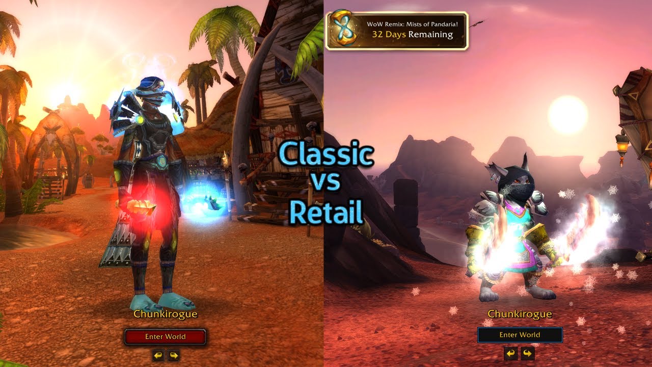 World of Warcraft Retail vs Classic - YouTube