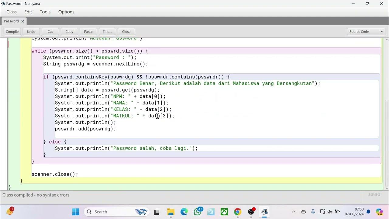 Pemrograman 2, Program Input Password - YouTube