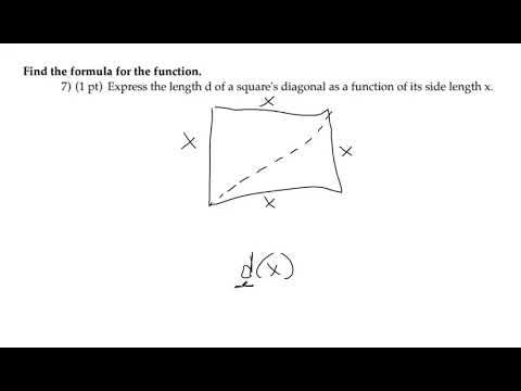Express the length d of a squares diagonal as a function of its side ...