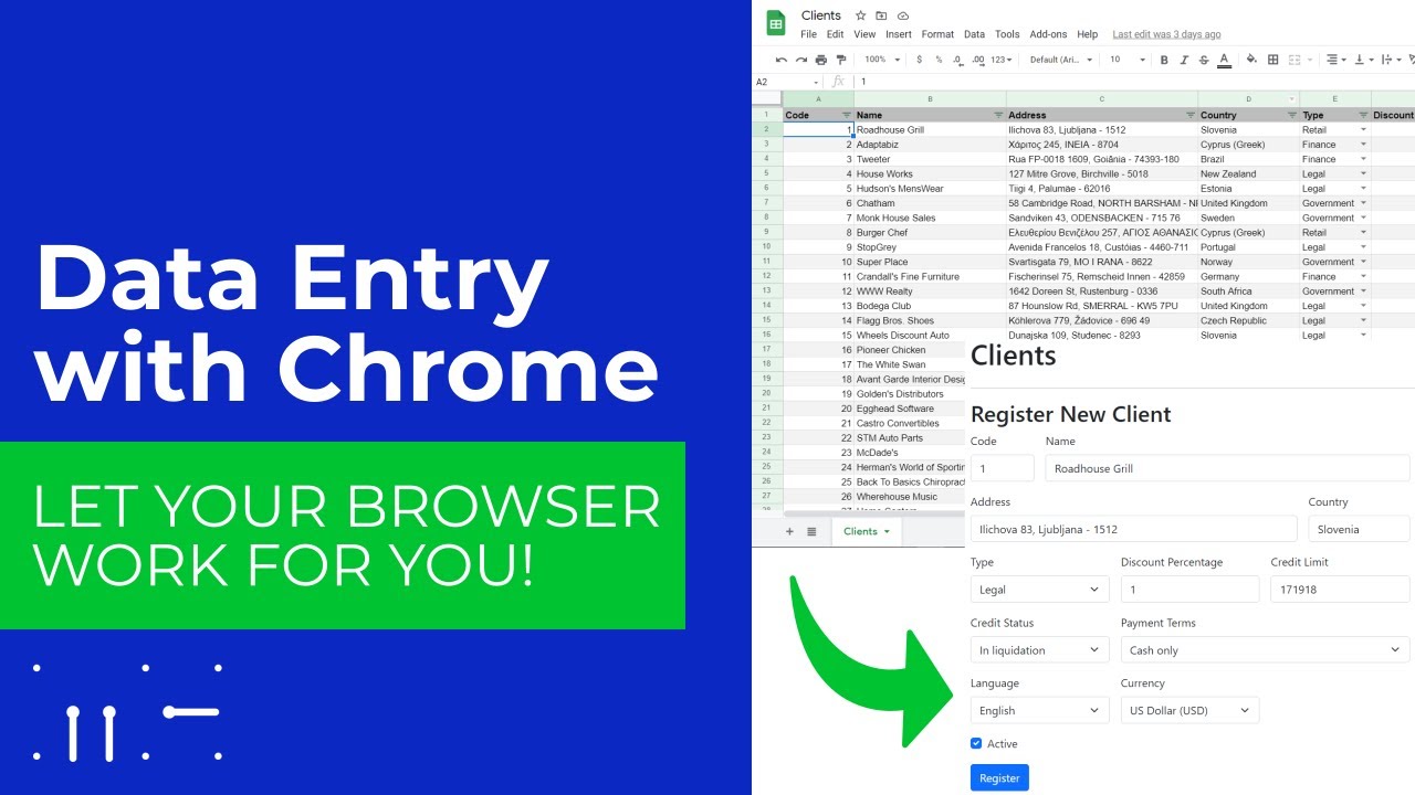 Data Entry with Google Chrome - YouTube