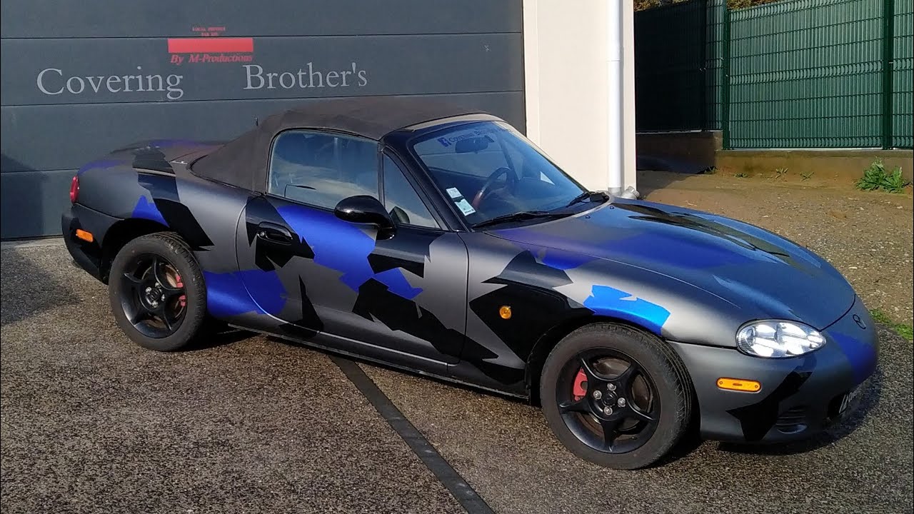 N°32 Covering Brother's - total wrapping + camo Mazda Mx5 wrapped - YouTube