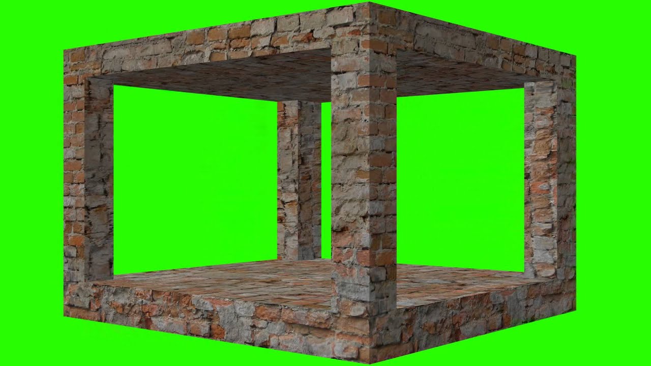 brick cube green screen free royalty footage - YouTube