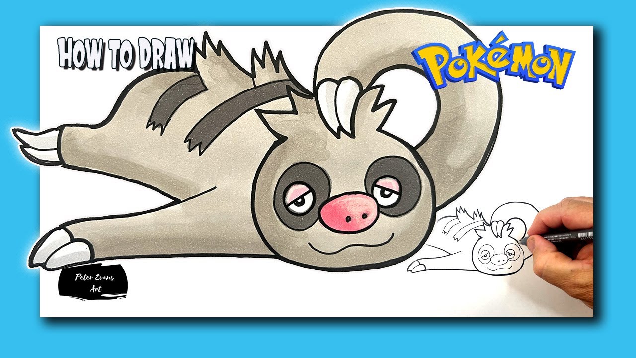 How to Draw Slakoth from Pokemon in EASY Steps - YouTube