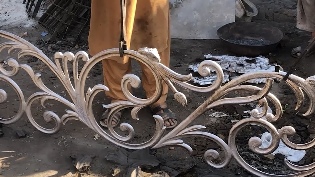 Casting Aluminum Flower Grill of Door | Let's Cast Metal Flower Door ...