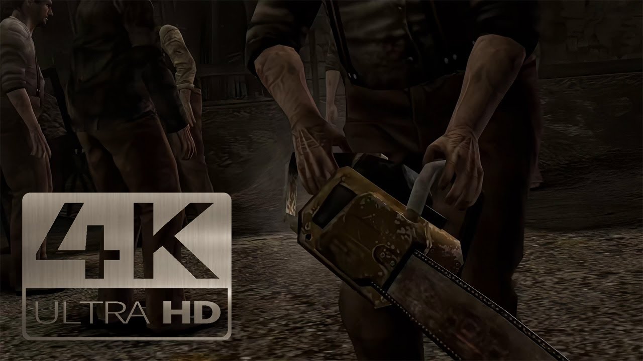 Resident Evil 4 (2005) - Chainsaw Ganado Attacks (Remastered to 4K ...