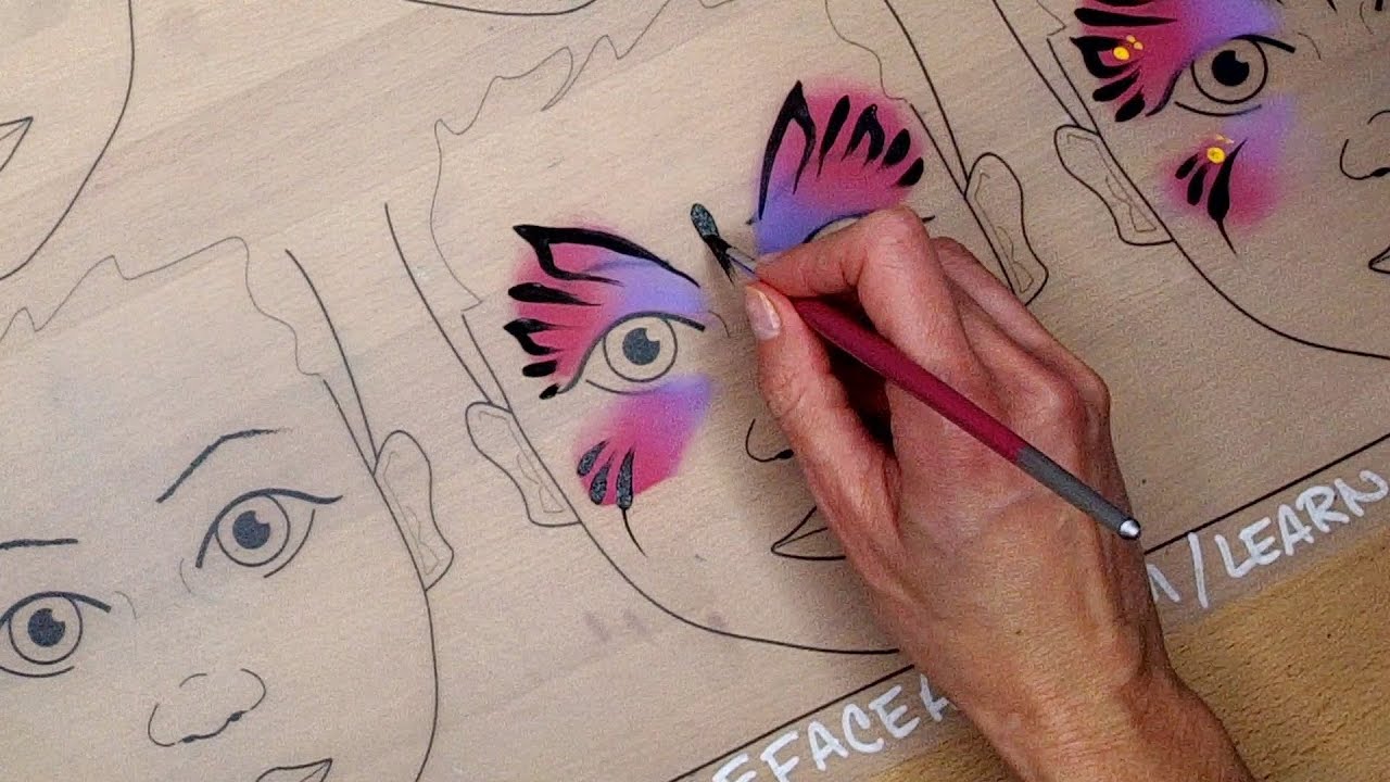 Butterfly Face Painting Tutorial with Beginner Supplies - YouTube
