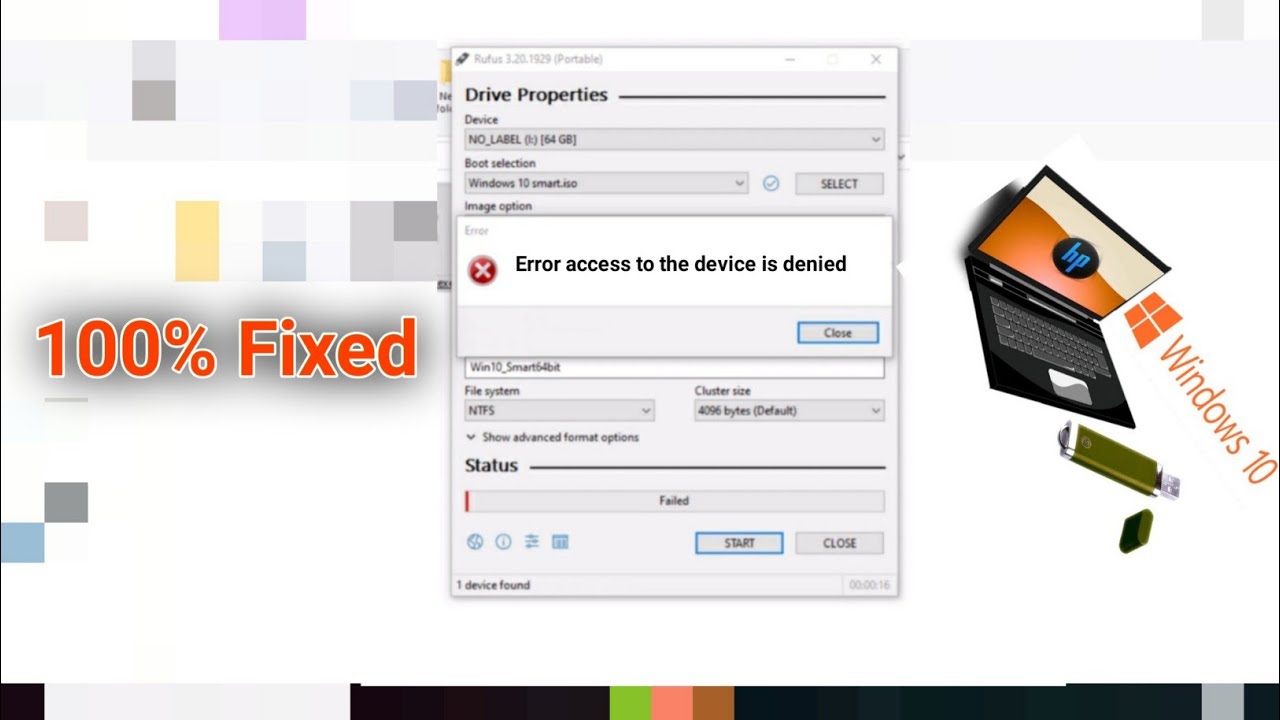 How to Fix Rufus Error Access to the Device Is Denied? |Windows 10 ...