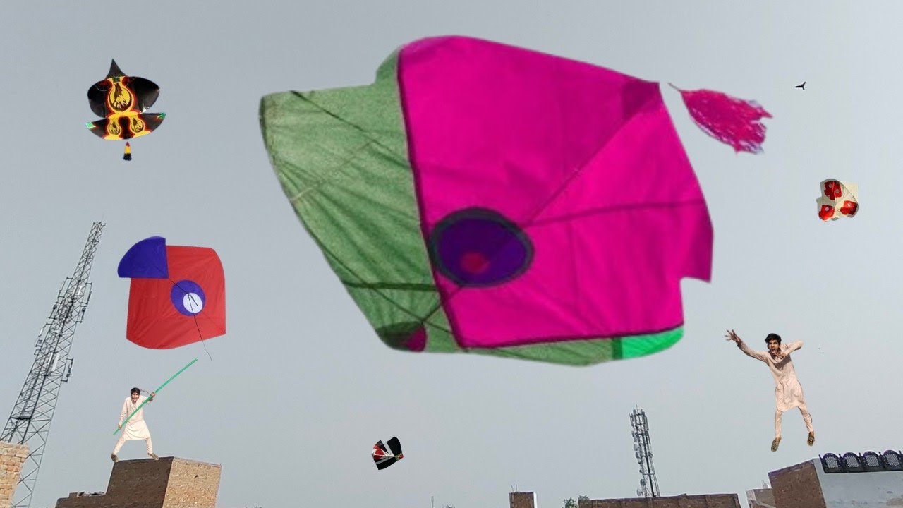 Big Kites Catch With Ganti Peecha Thread Challenge || Basant Kite ...