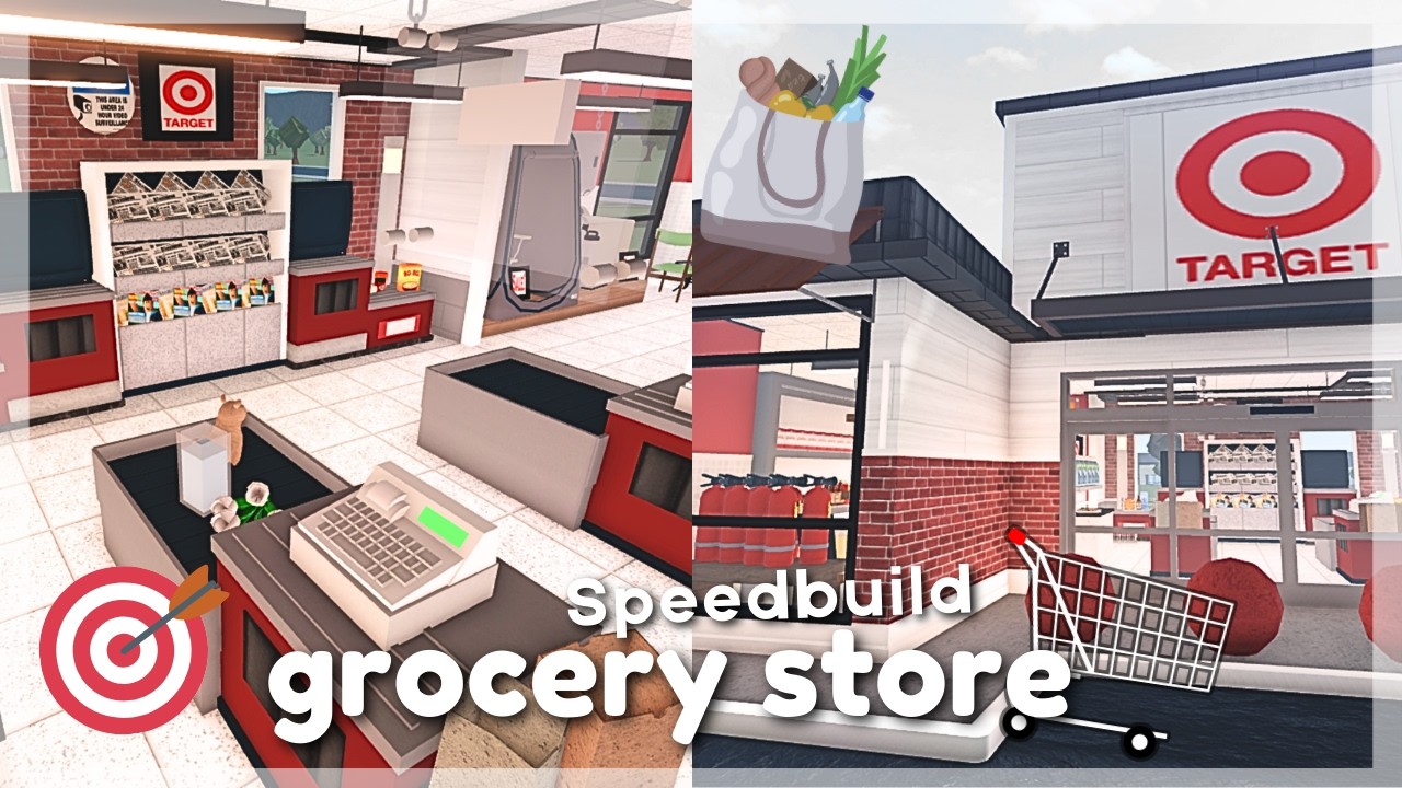 BLOXBURG | Target Grocery Store 🛒 || Roblox Bloxburg Speedbuild - YouTube