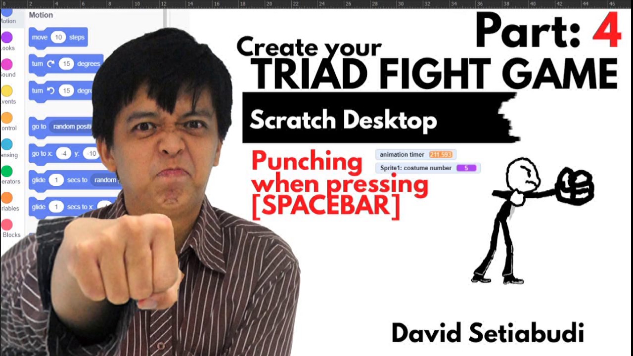 Scratch - Create game Triad Fight - Part 4 (SPACEBAR= PUNCHING) - David ...
