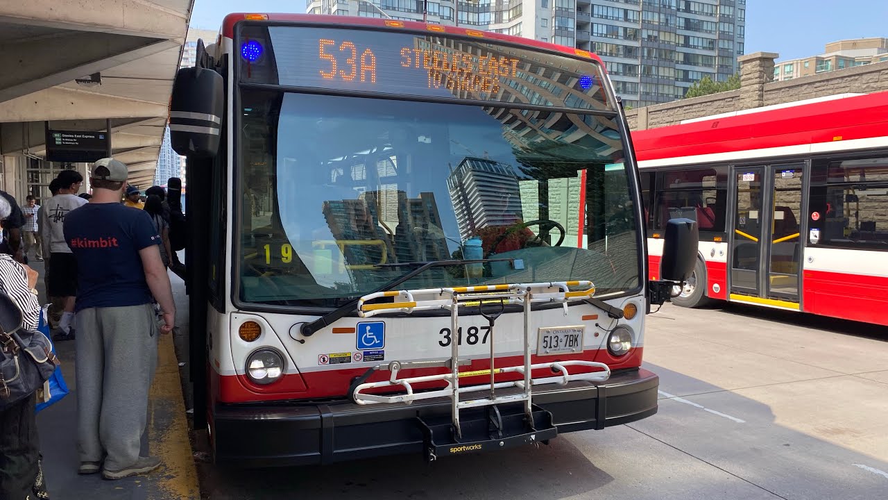 TTC BUS RIDE 53A | #3187 NOVABUS LFS DIESEL - YouTube