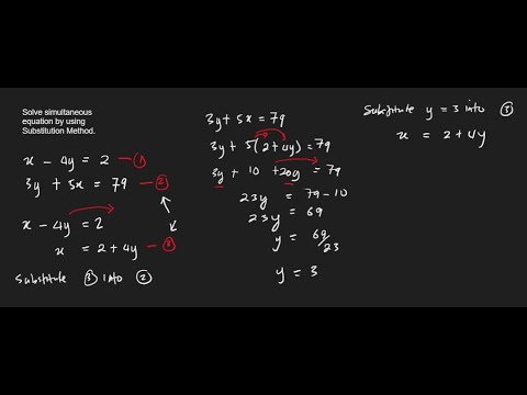 Solve Simultaneous Equation by using Substitution Method Part 1 - YouTube