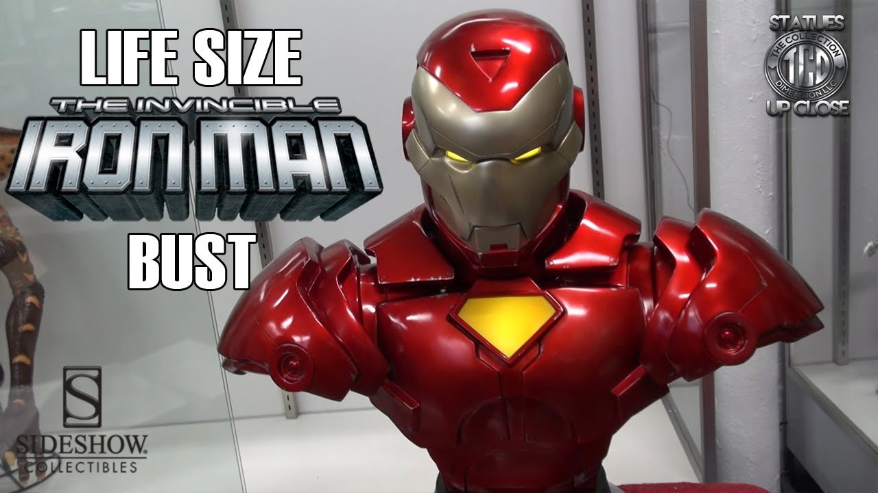 Life Size Iron Man Sideshow Bust Statue Unboxing - YouTube