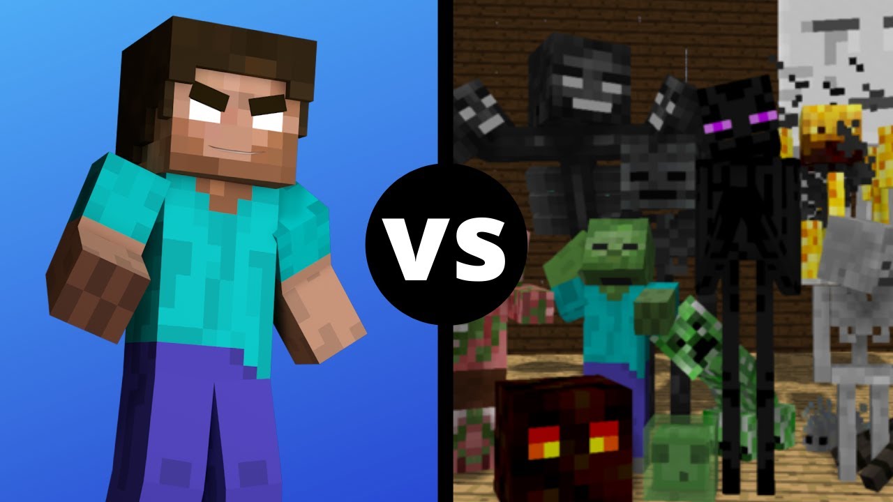 FIGHTING EVERY MOB IN MINECRAFT! - YouTube