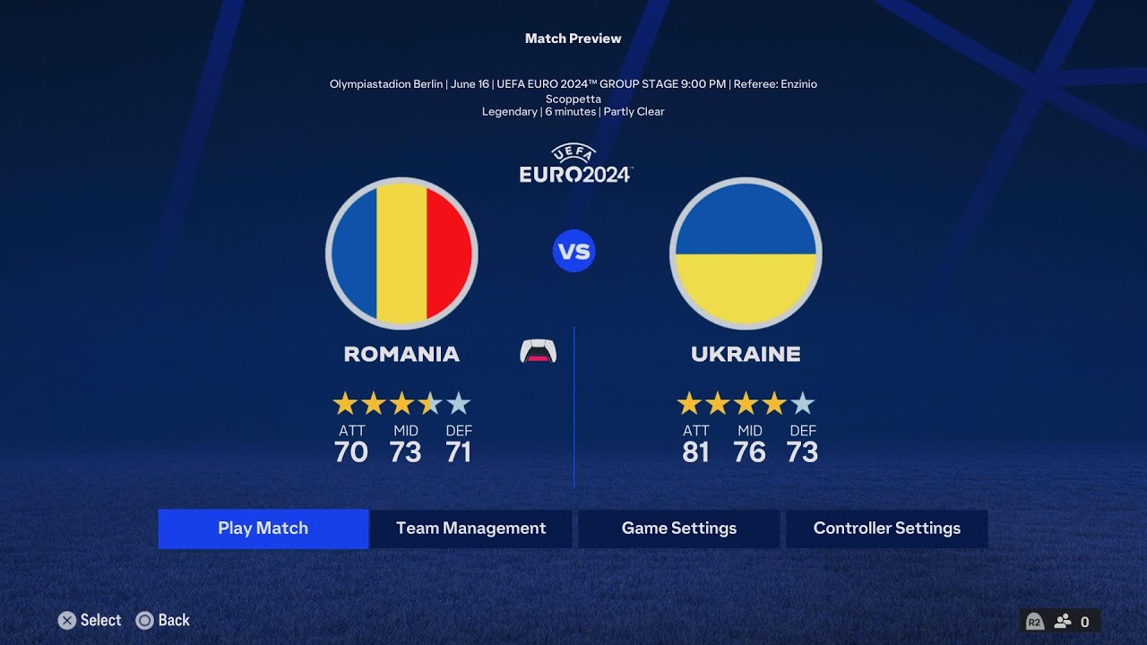 Romani vs Ukraine - FC 24 PS5 Gameplay Euro 2024 - YouTube