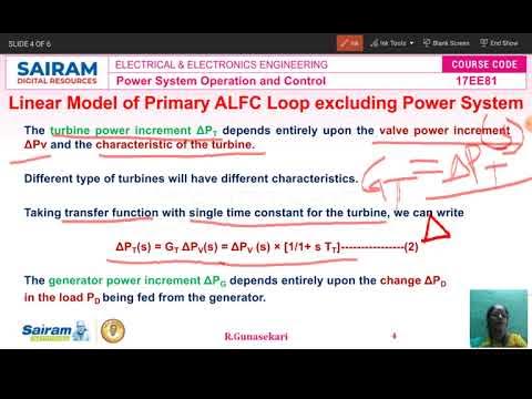 Lecture Video13_17EE81_Module-2_AGC-Linear Model of Primary ALFC Loop_R.Gunasekari - YouTube