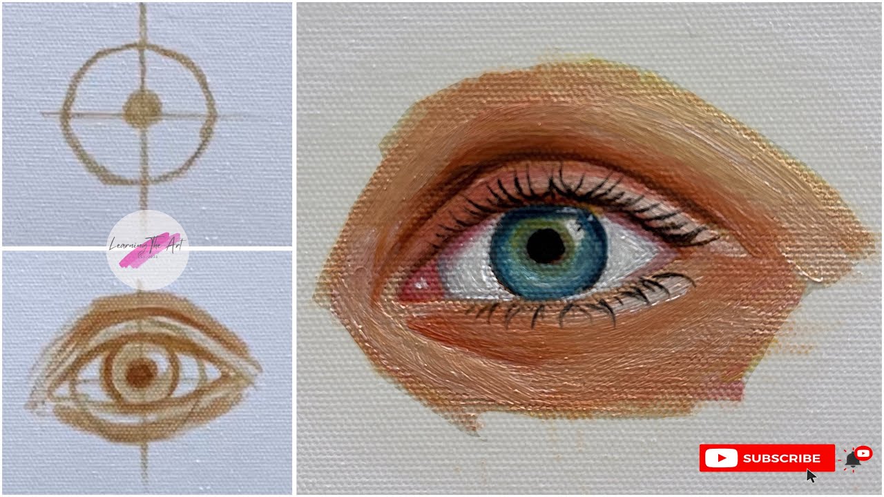 How to draw / paint Realistic eye with oil paints| Timelapse step by ...