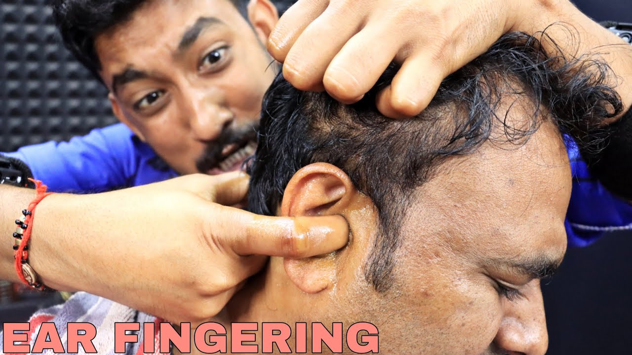 Ear Fingering And Ear Massage with Heavy Oil | Head Massage | Ear ...