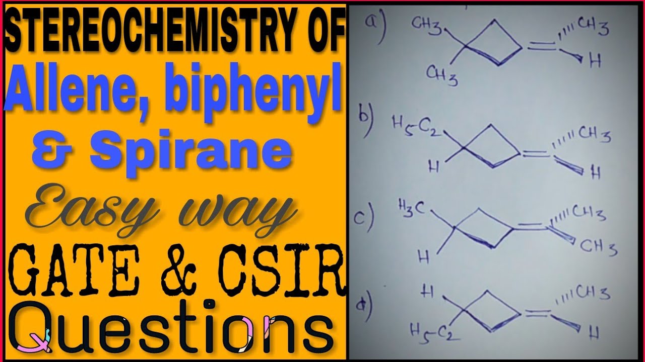 Stereochemistry (R/S) of allenes, biphenyls and spiranes |Csir net ...
