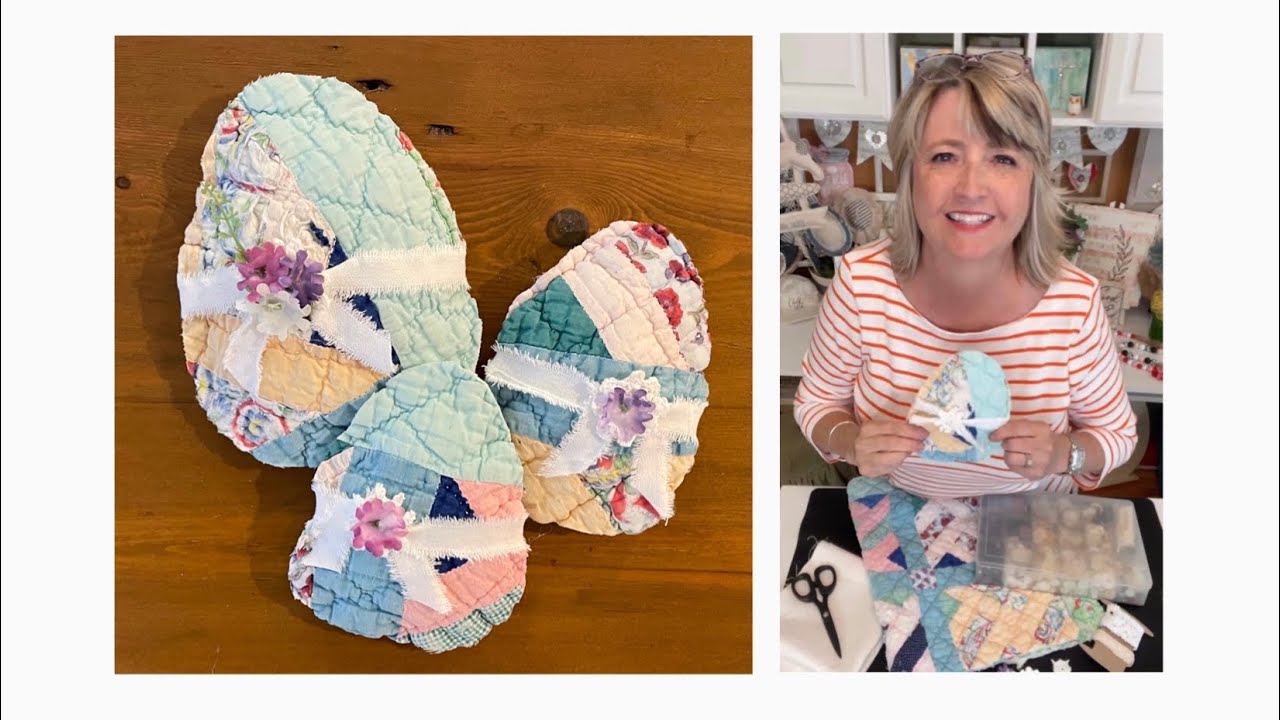 Easy Vintage Quilt Easter Eggs! - YouTube