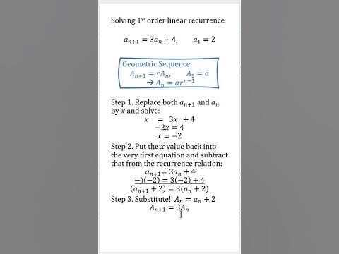 Solving 1st order linear recurrence - YouTube