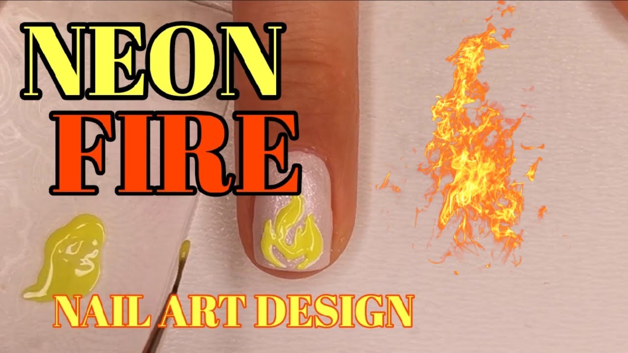 HOW TO CREATE NEON FIRE NAIL ART DESIGN | Stamping Nail Art Design For ...