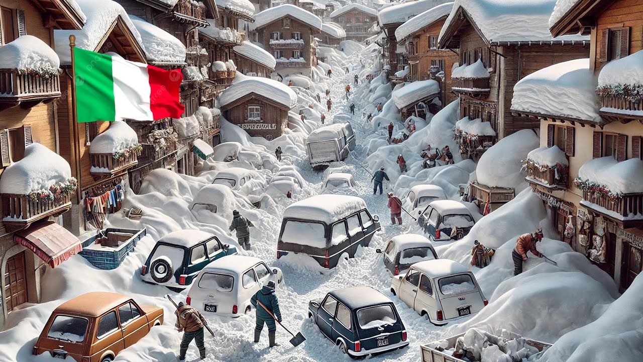 Italy is Freezing ! Heavy Snowstorm Hits Valle d'Aosta , italia - YouTube
