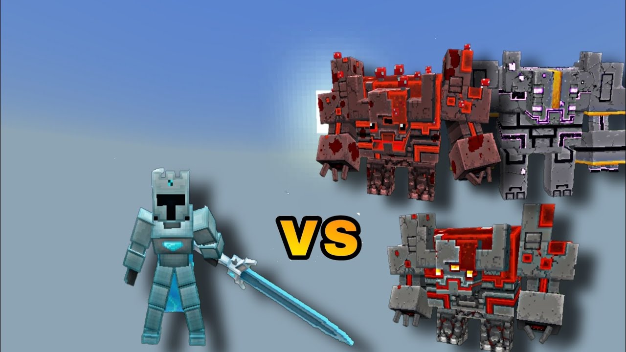 Ice Warrior vs 3 Monstrosity Bosses from Minecraft Dungeons - Mob ...