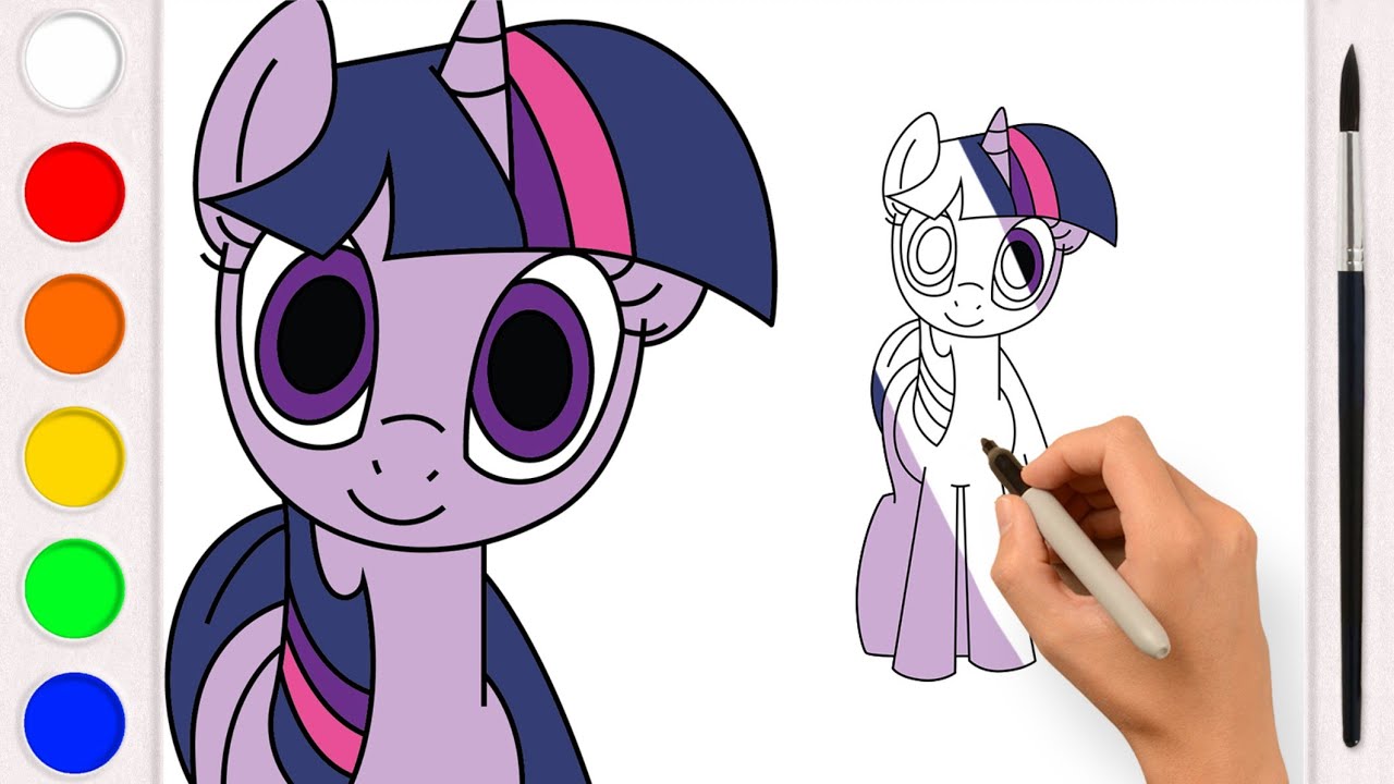Learn to draw TWILIGHT SPARKLE. Draw and colour My Little Pony ...